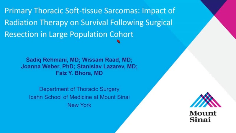 Primary Thoracic Soft Tissue Sarcomas: Impact of Radiation Therapy on ...
