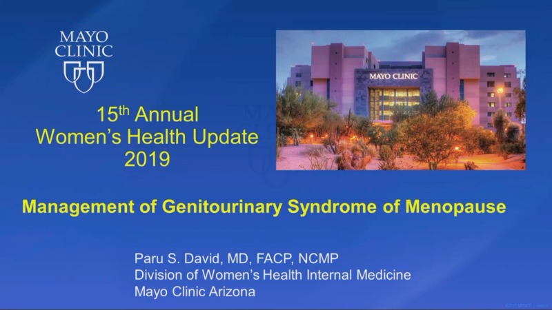 Management Of Genitourinary Syndrome Of Menopause