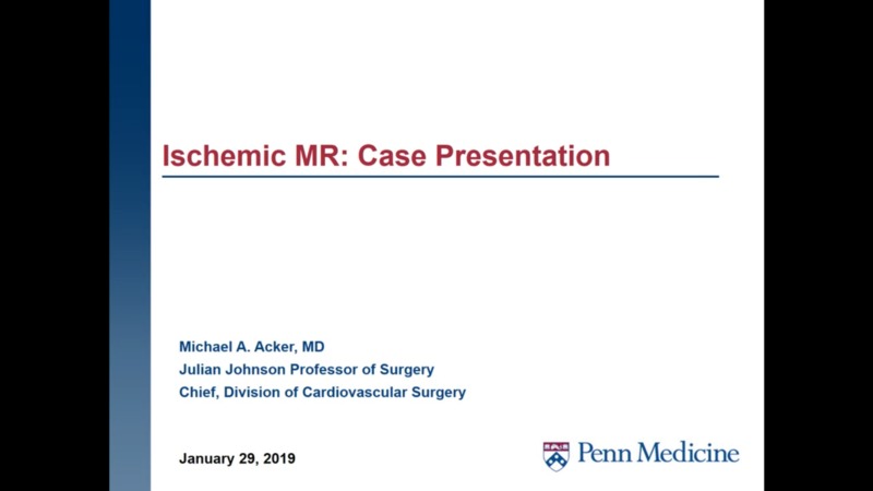 Ischemic MR: Case Presentation