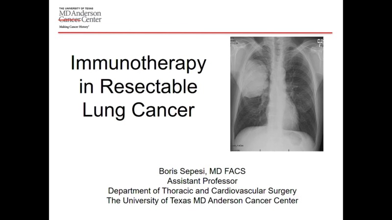 Immunotherapy in Resectable Lung Cancer