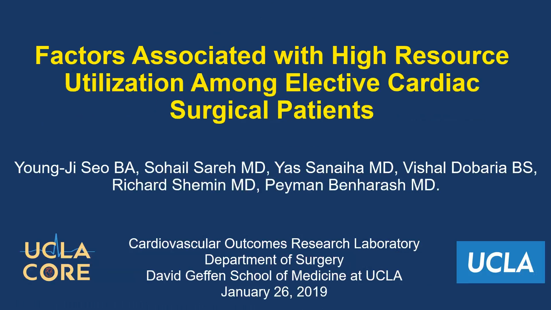 Factors Associated with High Resource Utilization among Elective ...